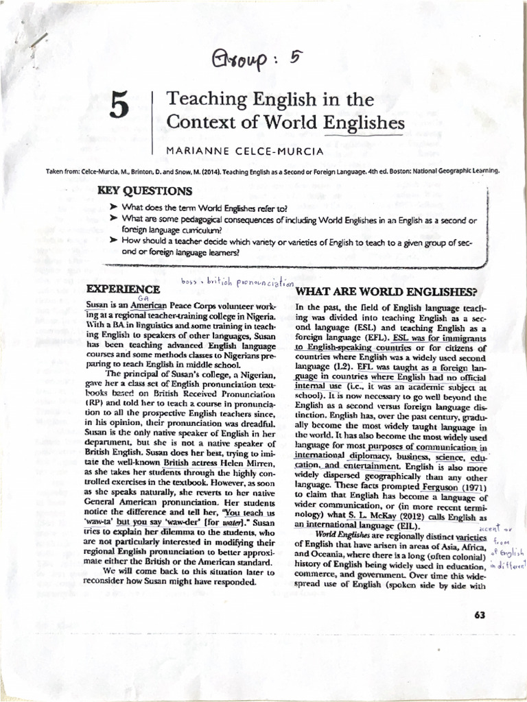 G.1 Teaching English in the Context of World Englishes | PDF