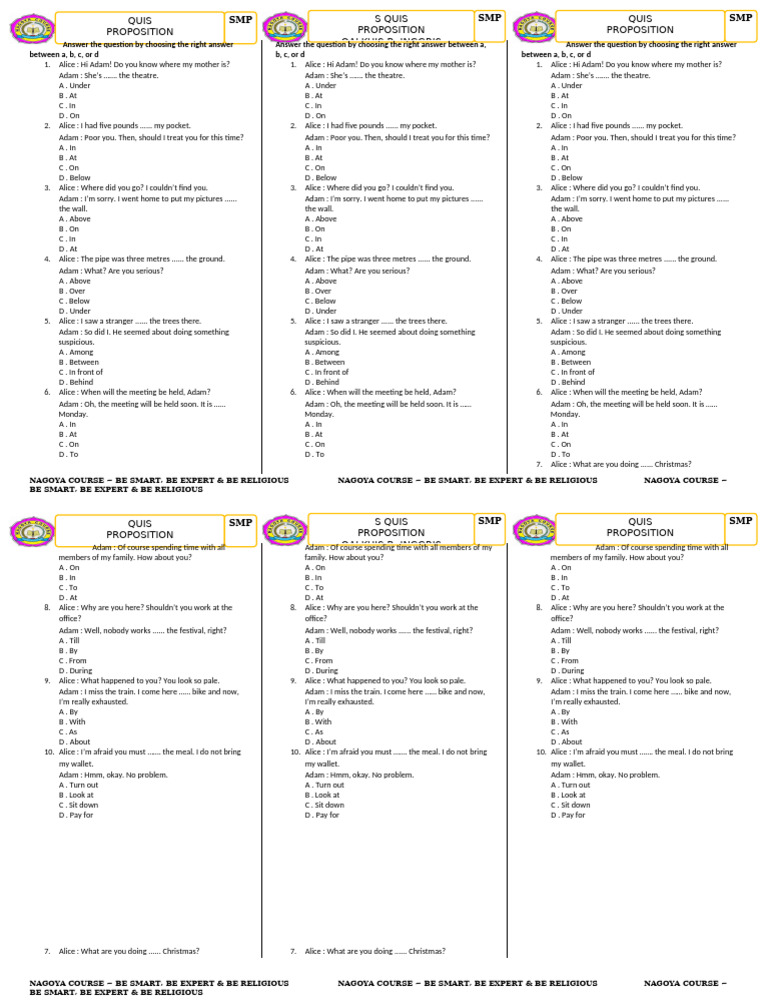 Quis Proposition - Smp | PDF | Chess | Chess Openings