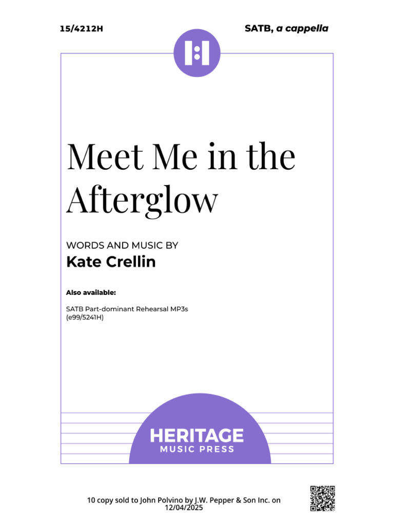 Meet Me in the Afterglow - EPRINT-SATB (1) | PDF