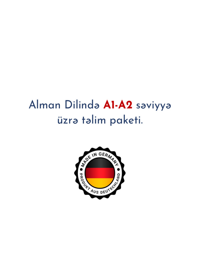 Alman Dili Təlim Paketi | PDF