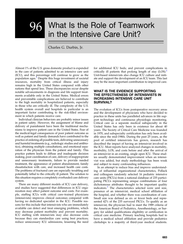 EBCC ICU Teamwork | PDF | Intensive Care Medicine | Intensive Care Unit