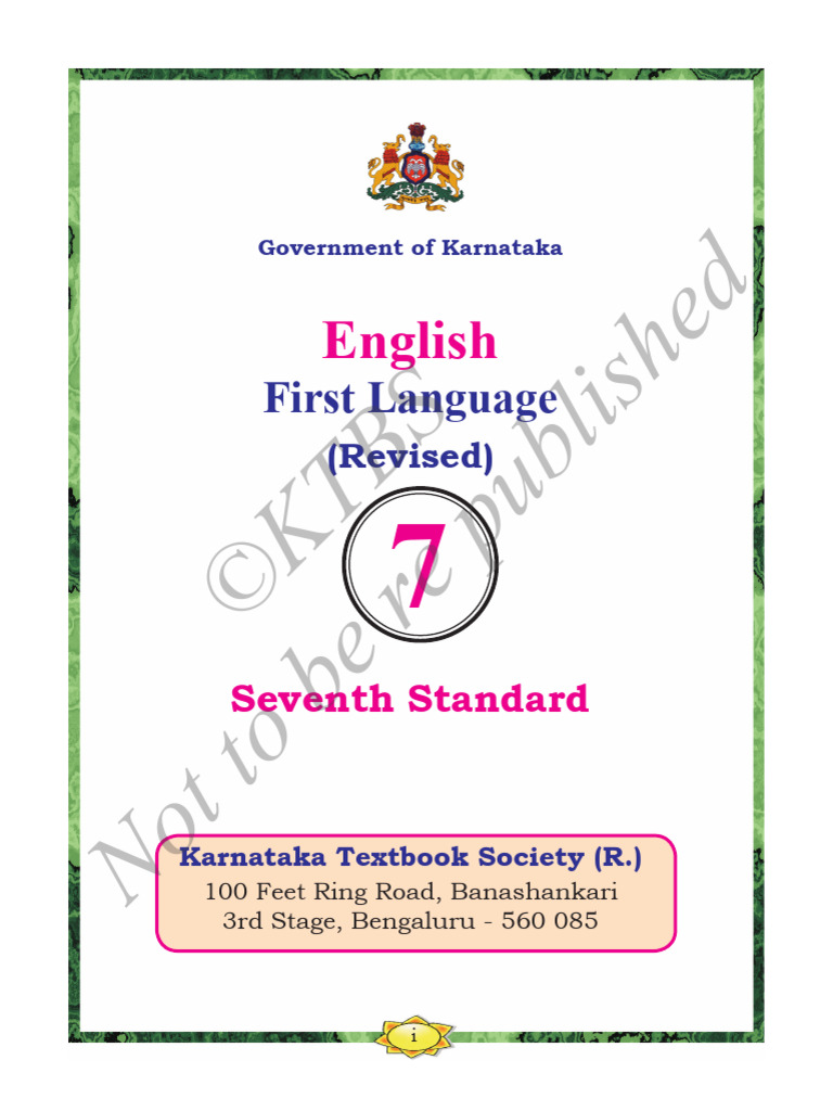 Karnataka 7th Grade English Textbook Guide | PDF | Linguistics