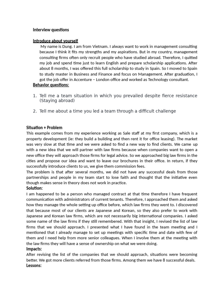 Interview questions | PDF | Knowledge | Communication