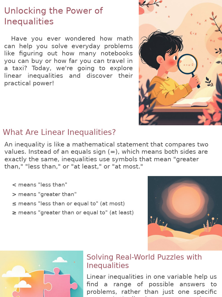 Practical Applications of Linear Inequalities | PDF | Inequality ...