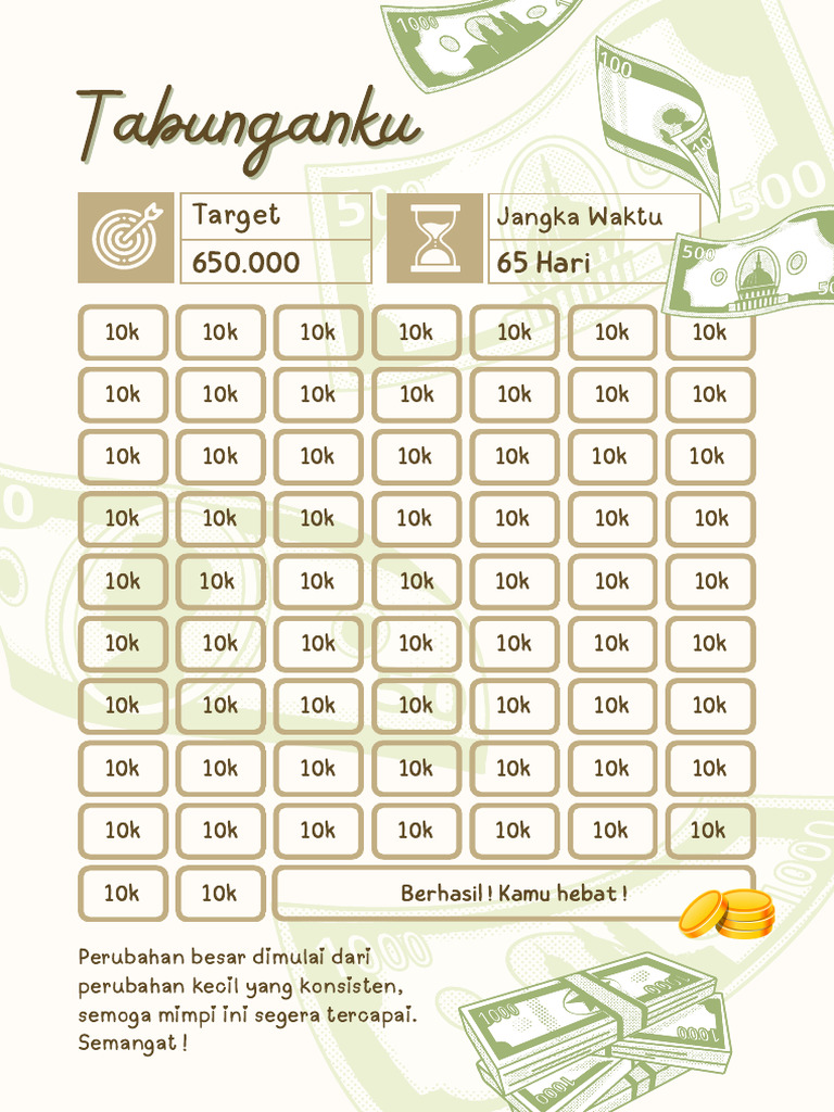 Hijau Tabungan Target Bulanan Keren.pdf | PDF