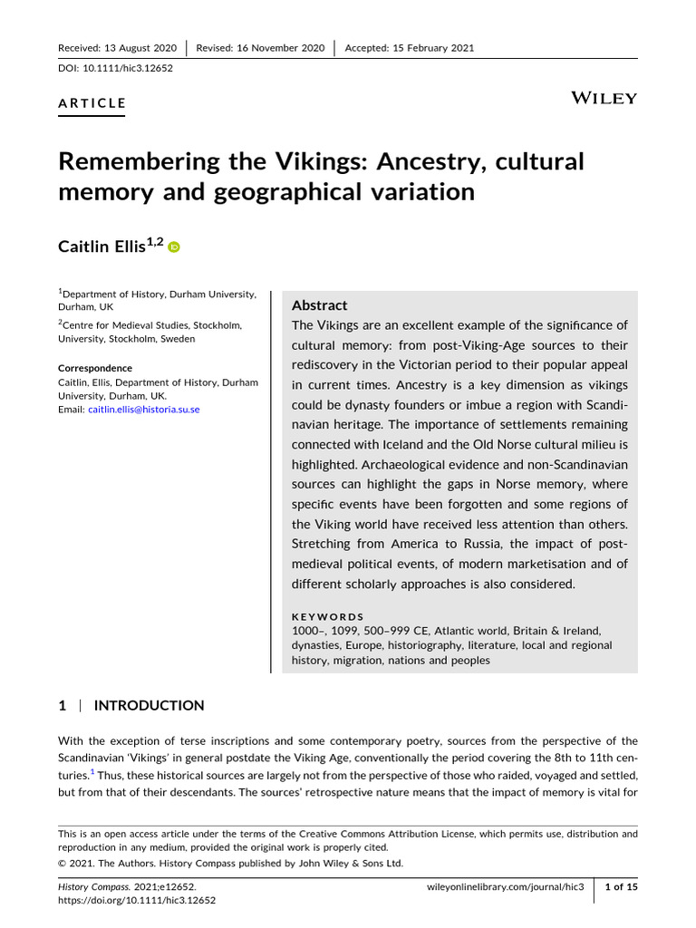 Remembering_the_Vikings_Ancestry_cultural_memory_a | PDF | Vikings ...