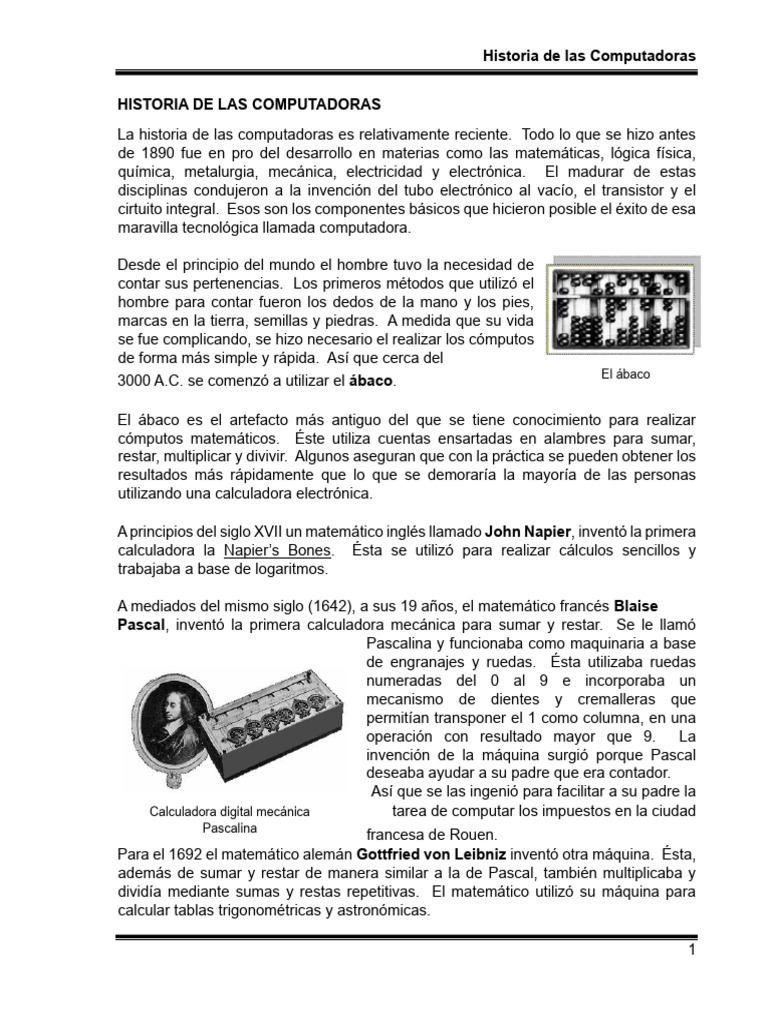 Evolución de las Computadoras: Historia Clave | PDF | Microprocesador ...
