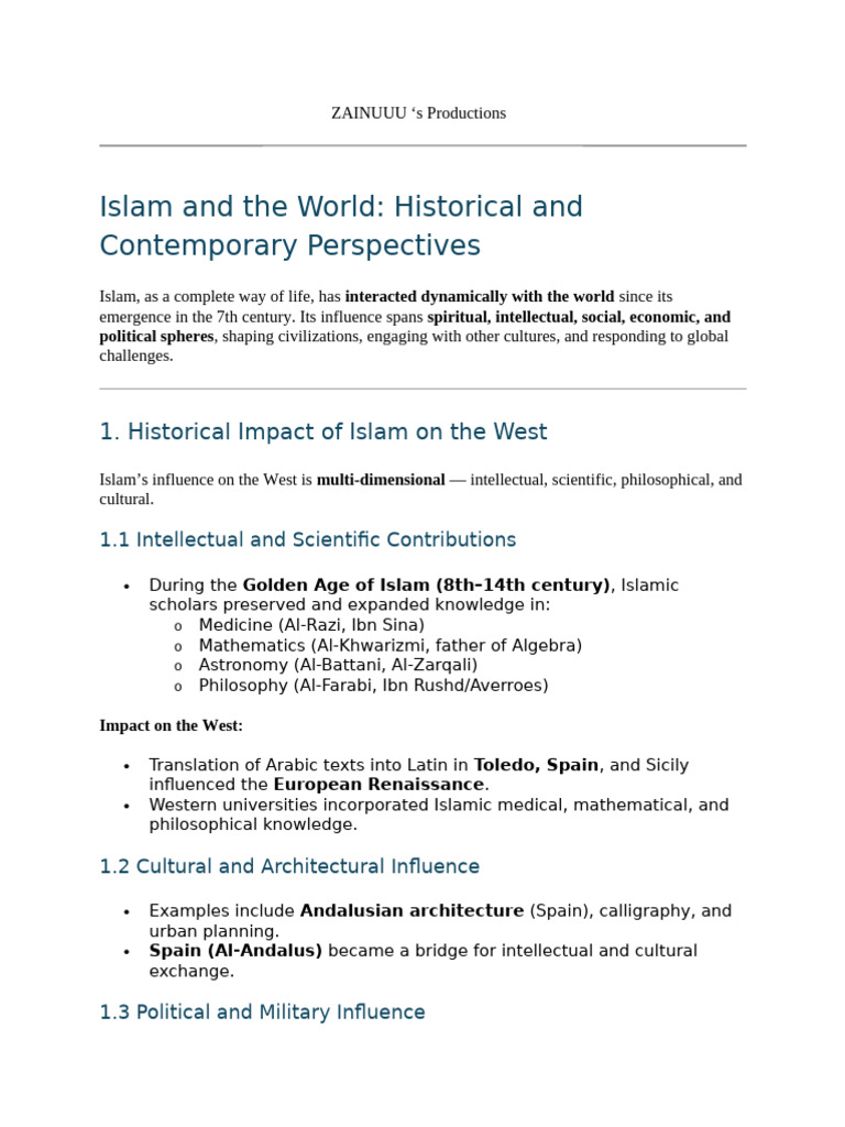 Islam and the World | PDF | Al Andalus | Muslim World