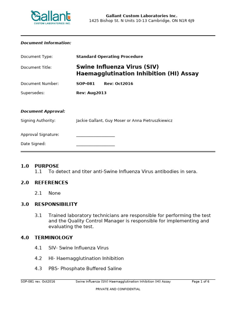 SOP-081_Swine Influenza Virus Hemagglutination Inhibition (HI) Assay ...