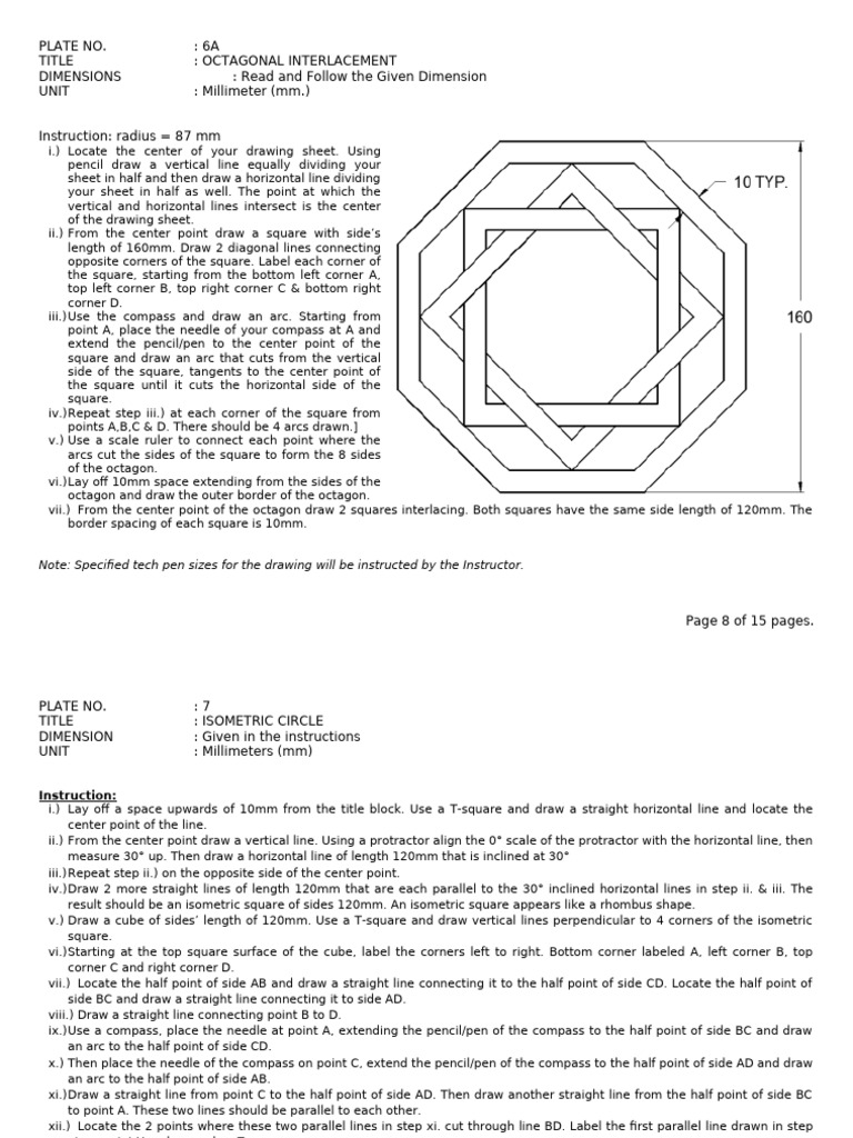 Plate Practice Engineering | PDF | Compass | Line (Geometry)
