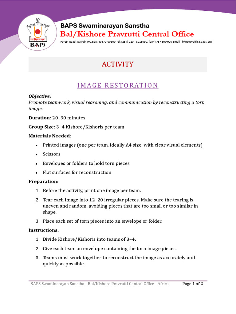 Activity - Image Restoration | PDF | Spaceflight | Human Spaceflight