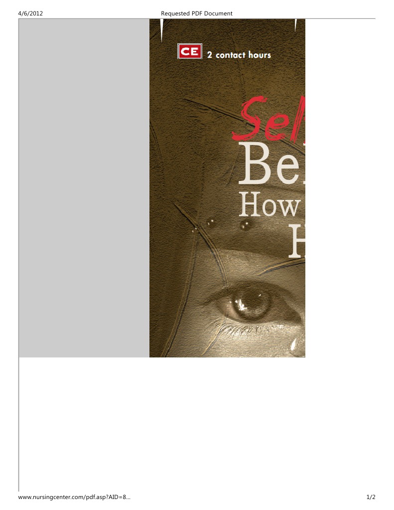 Self Injury Behavior | PDF