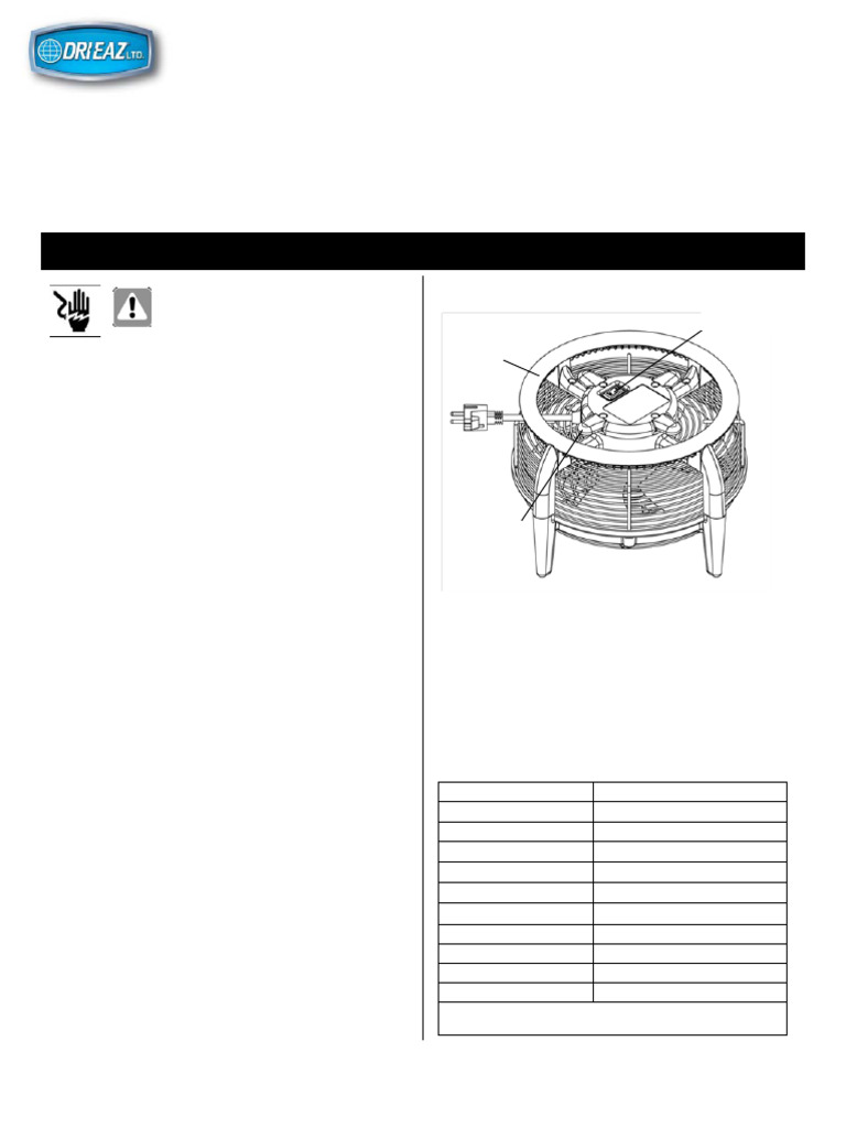 Dri-Pod F451 Carpet Dryer Manual | PDF | Manufactured Goods