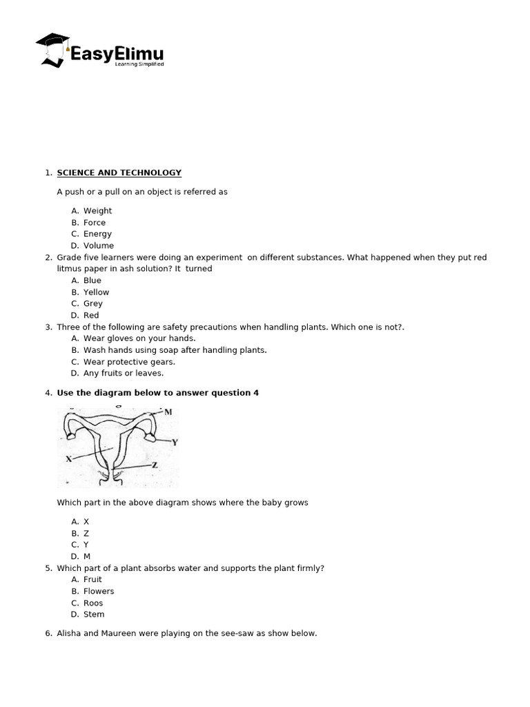 Integrated Science - CBC Grade 6 KPSEA Term 1 Opener Exams 2025 Set 1-2757 | PDF | Peanuts | Soil