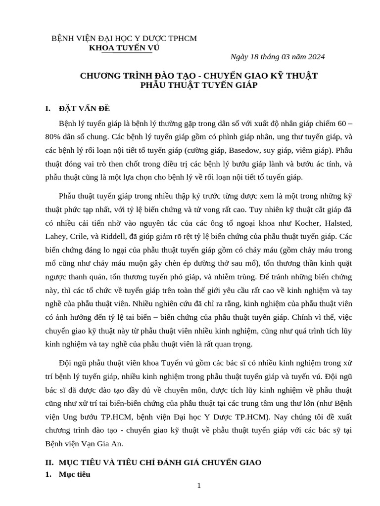 Chuyen Giao Ky Thuat Phau Thuat Tuyen Giap | PDF