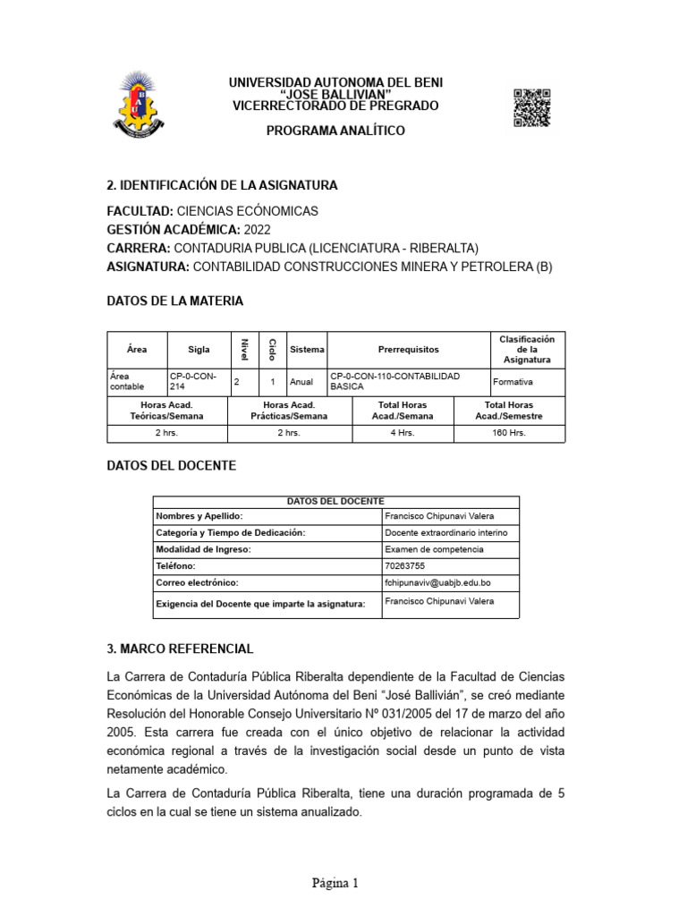 Programa AnaliticoPETROLERA 2022 | PDF | Contabilidad | Minería