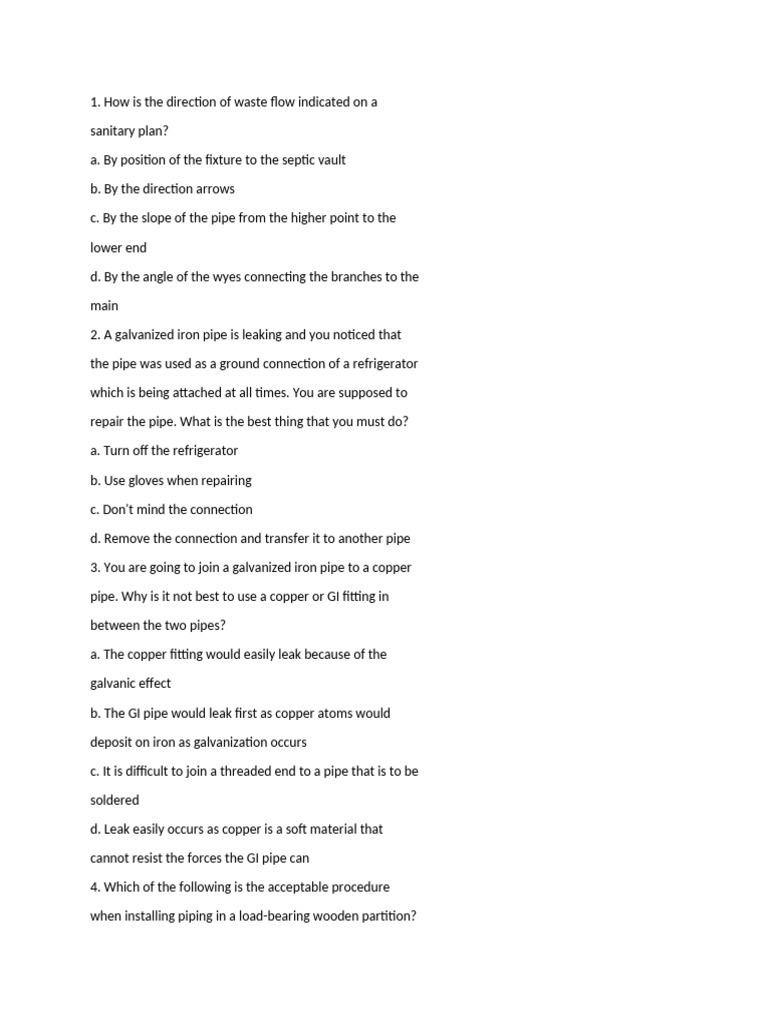Plumbing Test XI | PDF | Valve | Pipe (Fluid Conveyance)