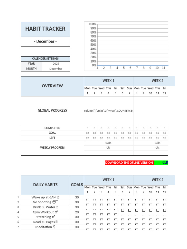 December Habit Tracker 2025 | PDF