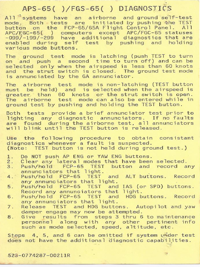 Aps-65 Autopilot Diagnostic Instructions | PDF