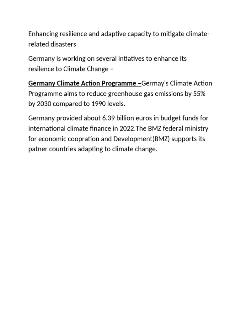 Enhancing Resilience and Adaptive Capacity to Mitigate Climate | PDF