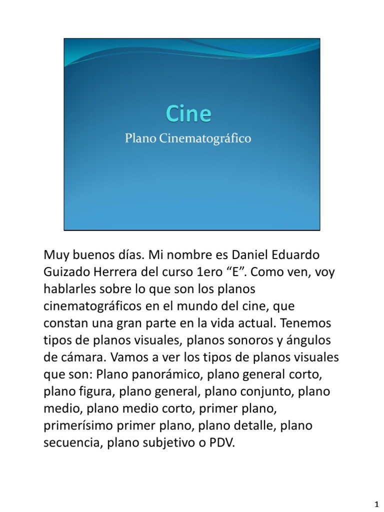Guía de Planos Cinematográficos | PDF | Realidad | Artes (general)