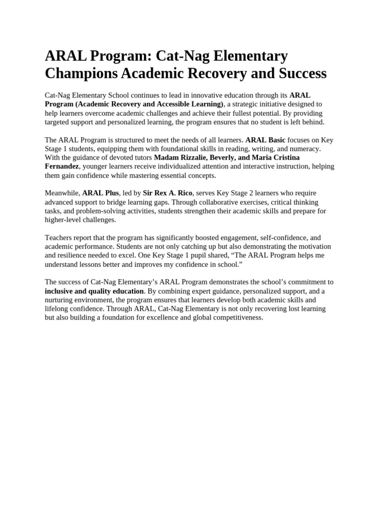 ARAL Program Article | PDF