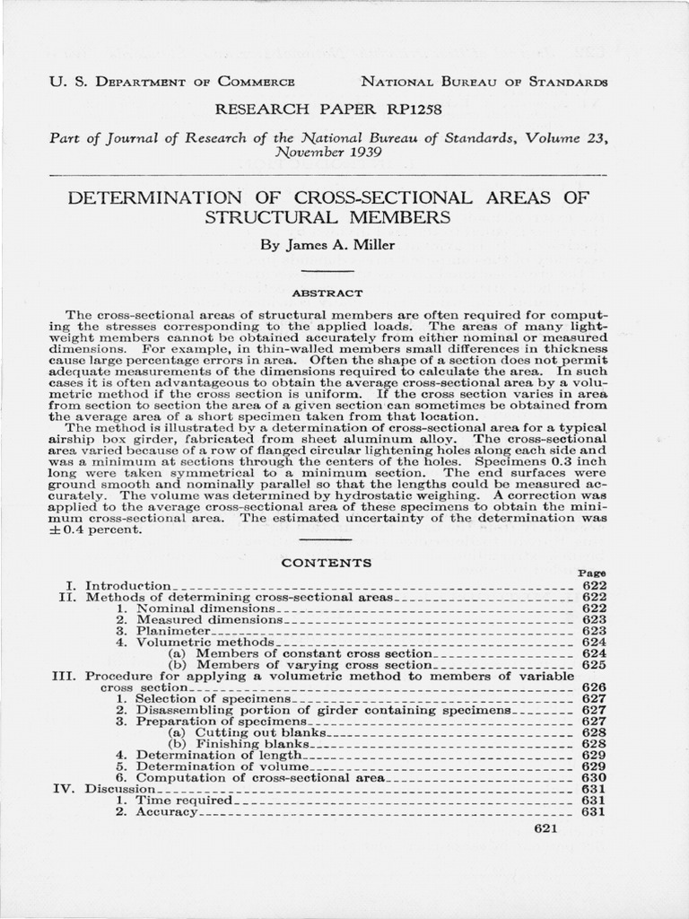 DETERMINATION OF CROSS-SECTIONAL AREAS OF STRUCTURAL MEMBERS | PDF ...