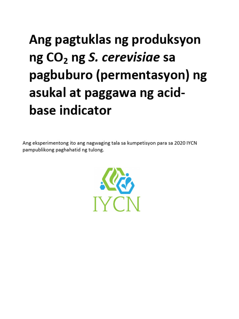 CO2 Production Detection Lab in Tagalog | PDF