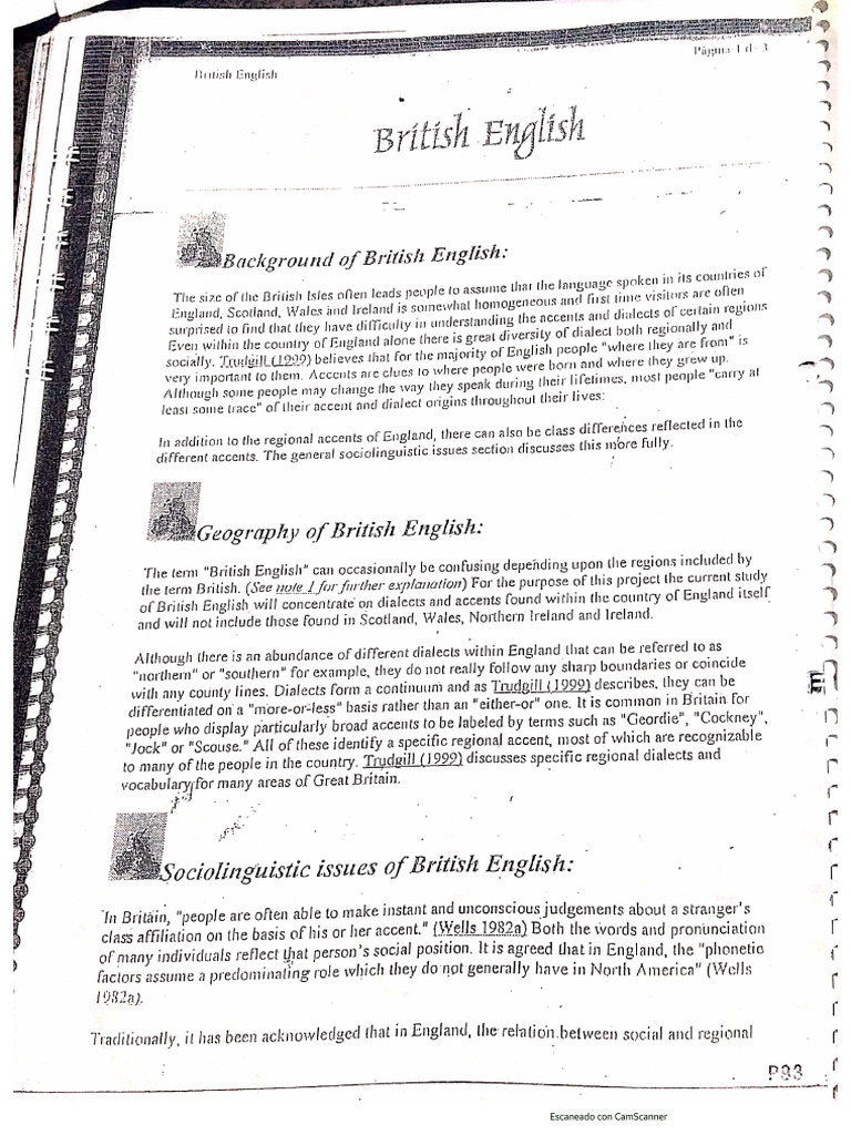 British Varieties (Cockney_ Estuary, Queen, Rp) | PDF
