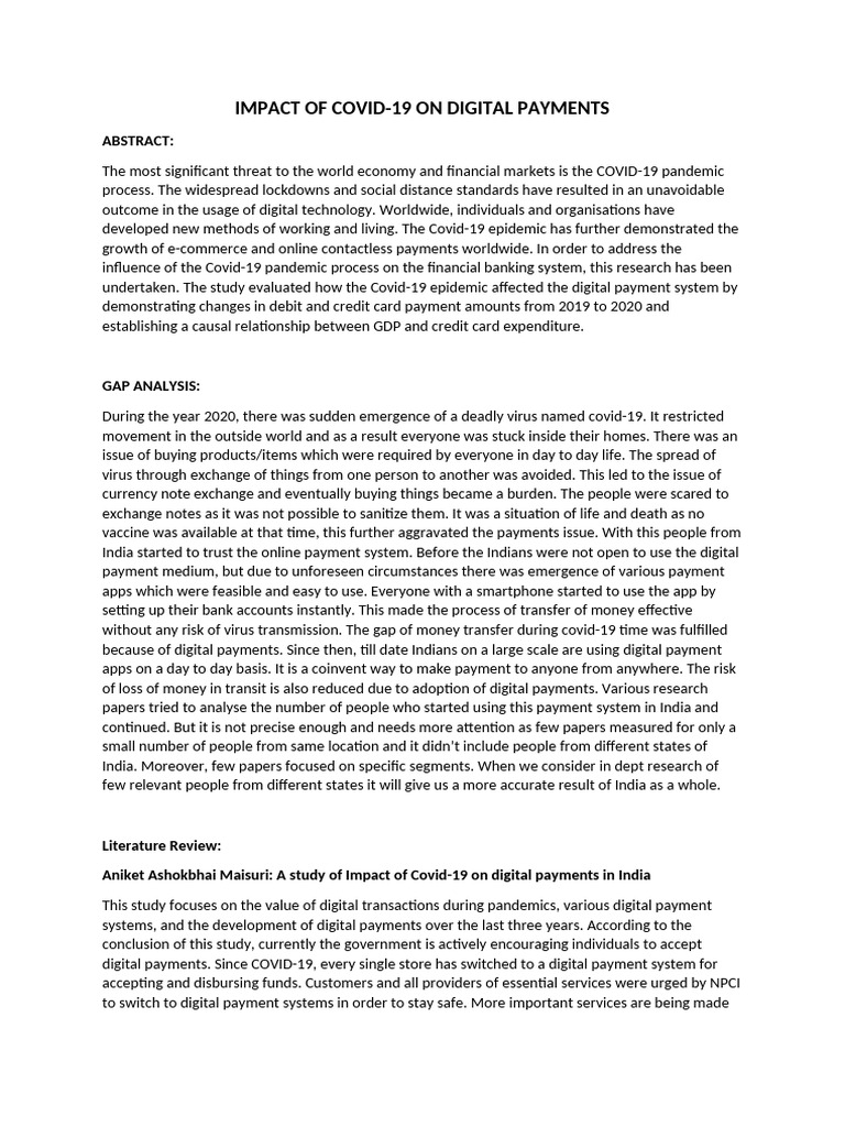 COVID-19's Effect on Digital Payments | PDF | Payments | Banks