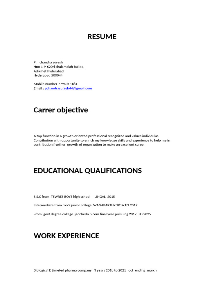 Chandra Resume 2 4 | PDF