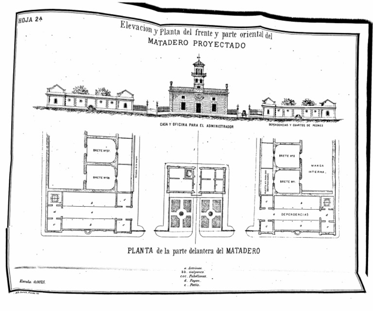 Elevación y Planta del Matadero Propuesto | PDF