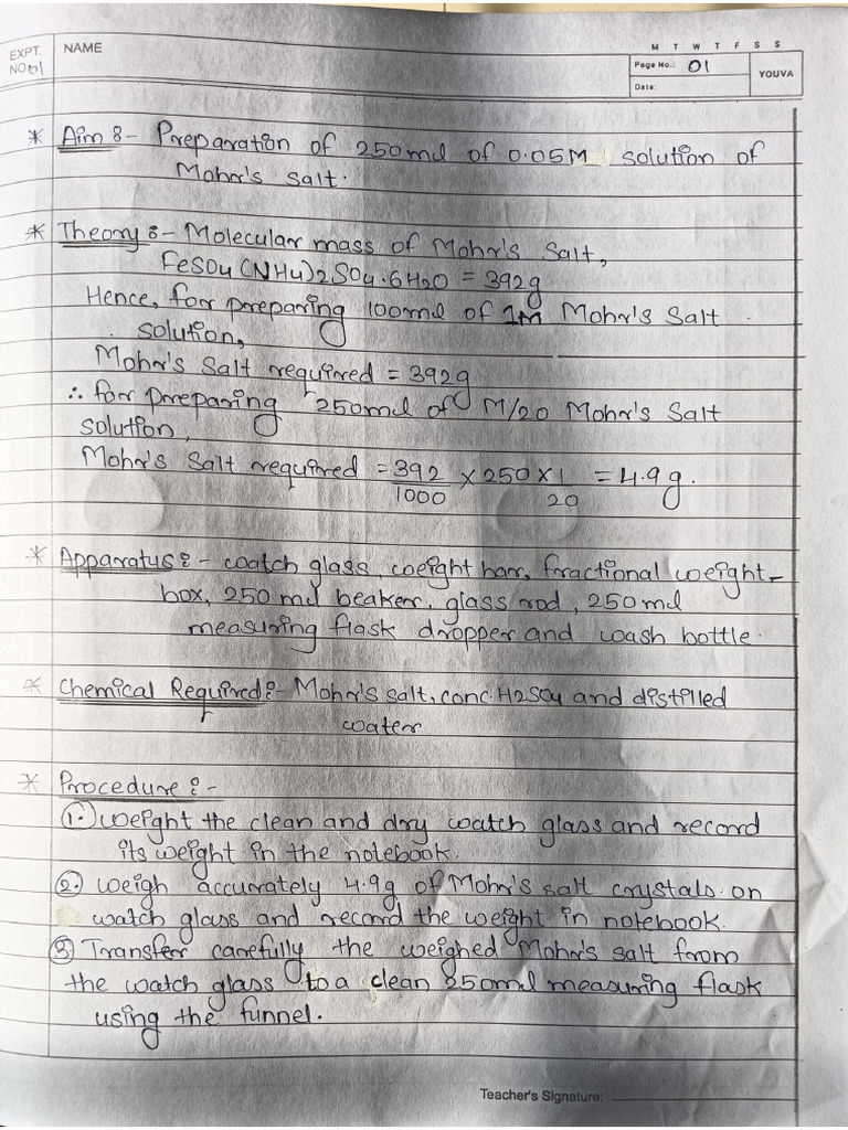 Chemistry Practical | PDF