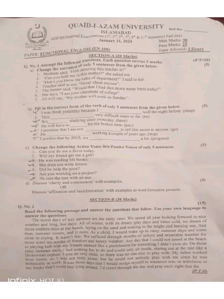 Functional English Paper | PDF