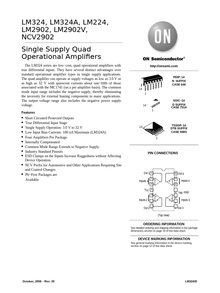 Quad Amplifier | PDF | Operational Amplifier | Amplifier