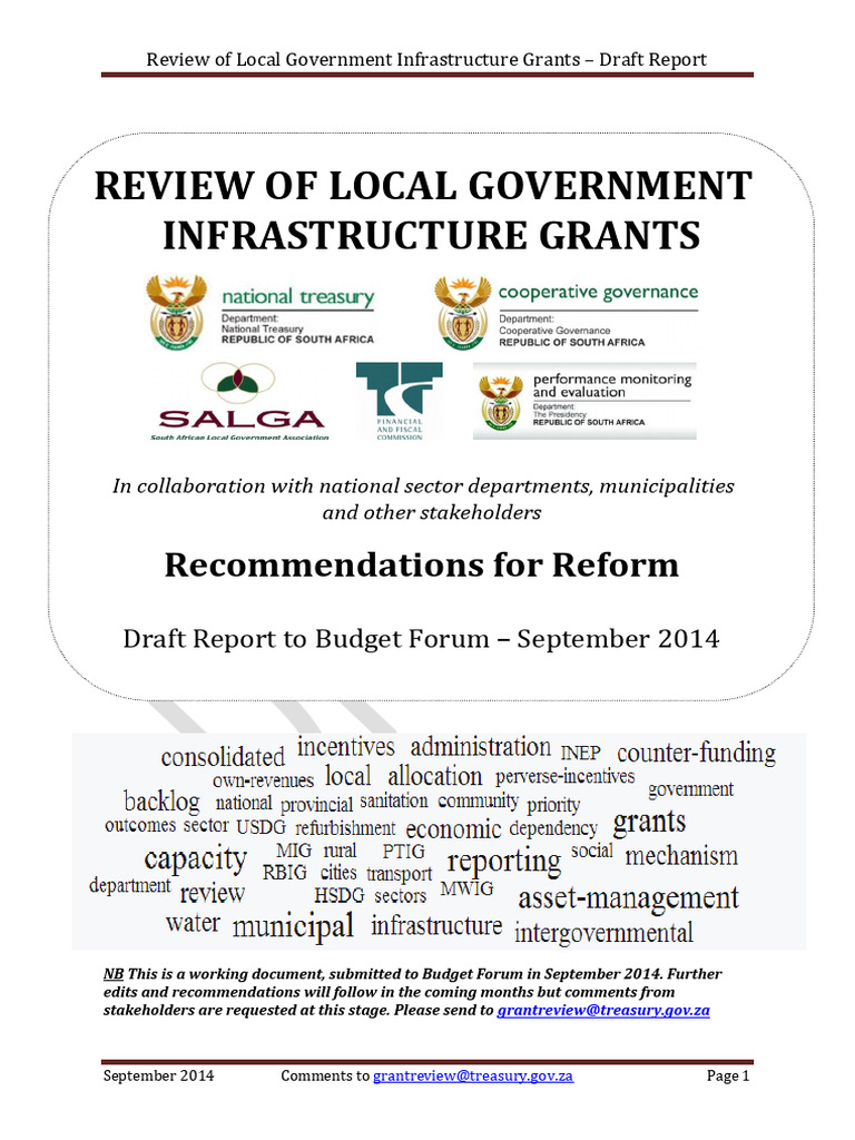 Review of LG Infrastructure Grants - Recommendations Working Paper ...