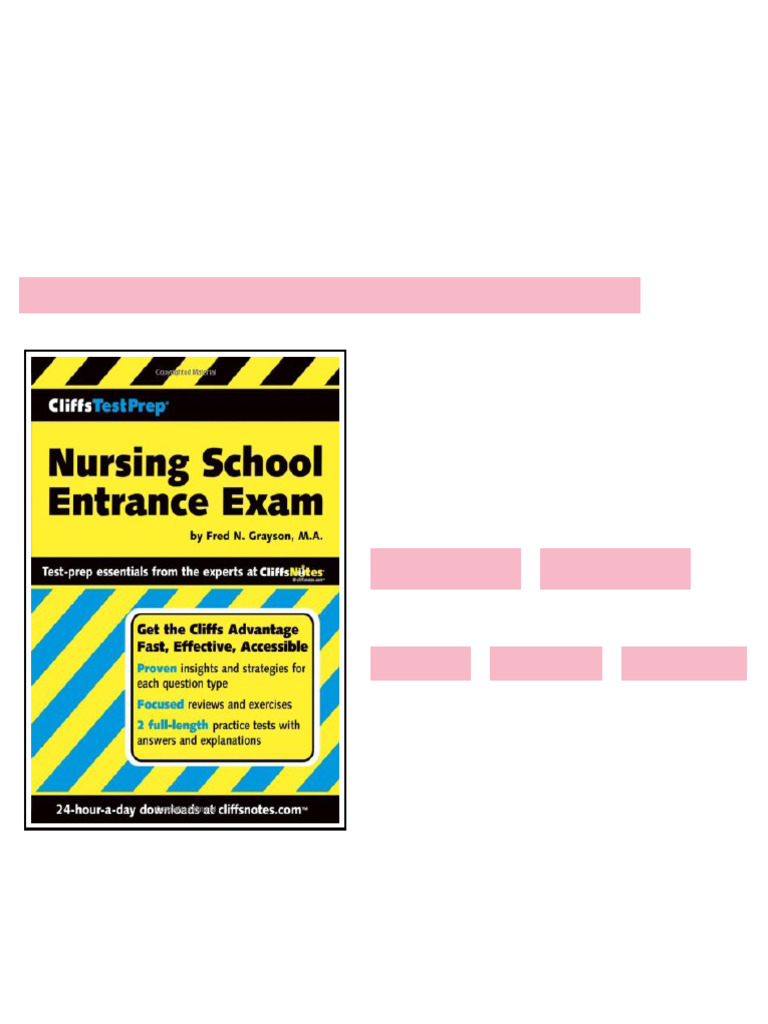 Nursing School Entrance Exam CliffsTestPrep 1st Edition Fred N. Grayson ...