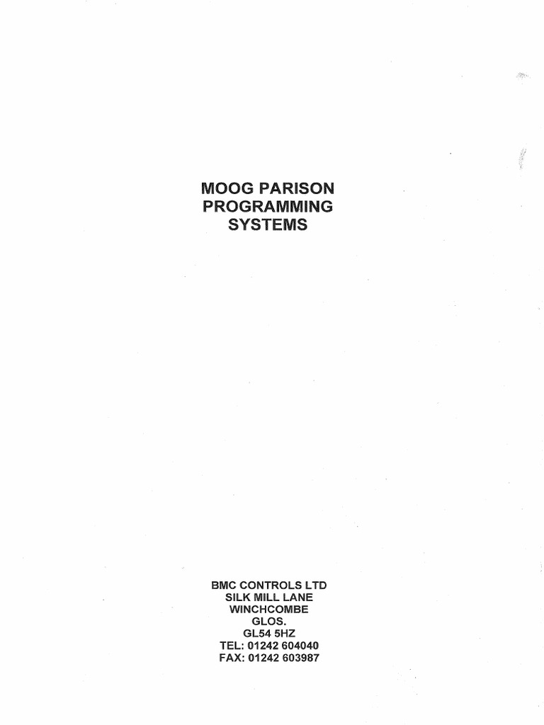 Parison programmer training | PDF