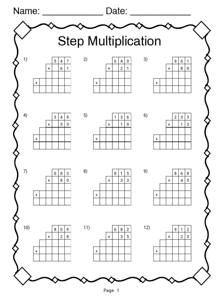 Step-by-Step Multiplication Worksheets | PDF