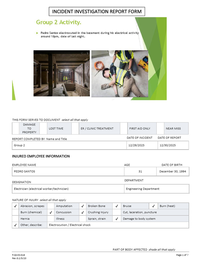 Electrical Incident Investigation Report | PDF | Personal Protective ...