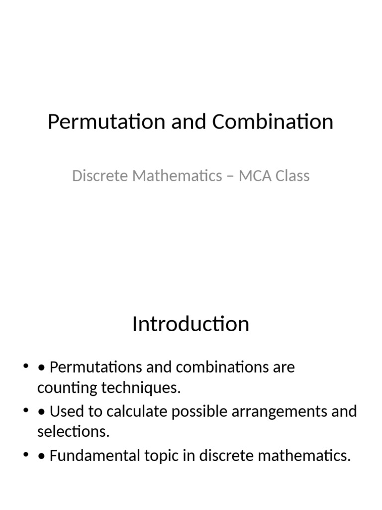 Permutation Combination | PDF