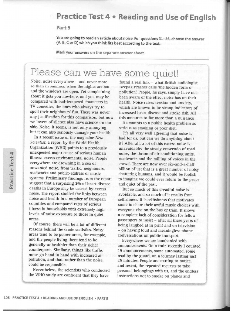 Assign 30 Oxford Test 4 Reading and ;Istening | PDF