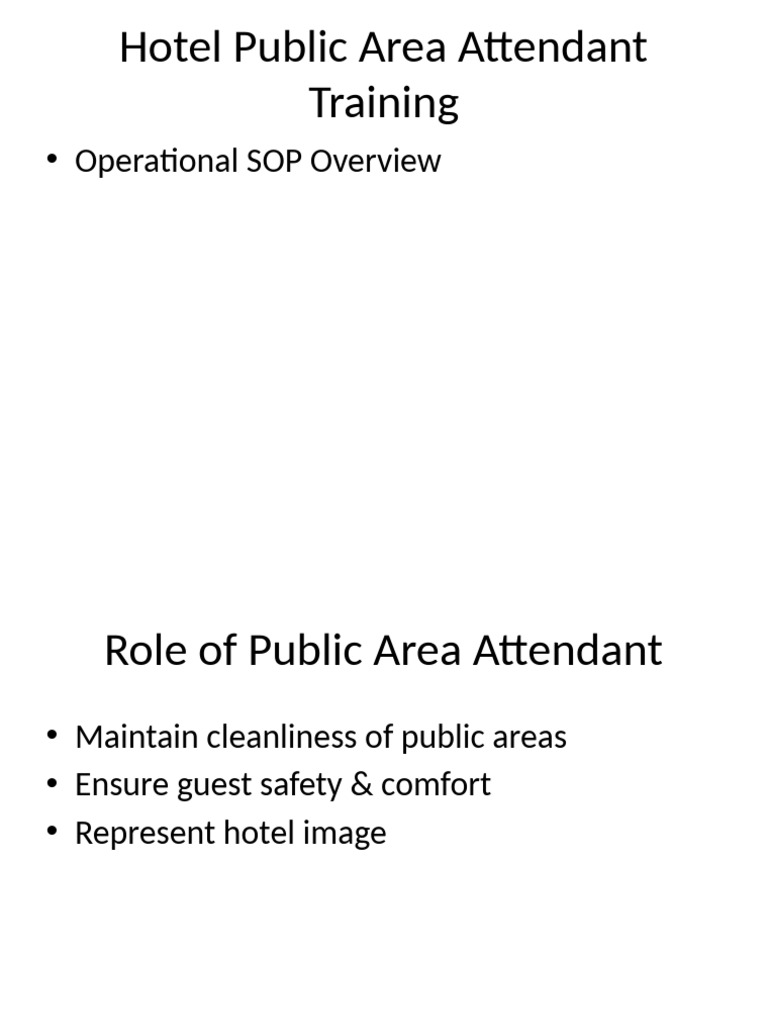 Public_Area_Attendant_Training_SOP | PDF