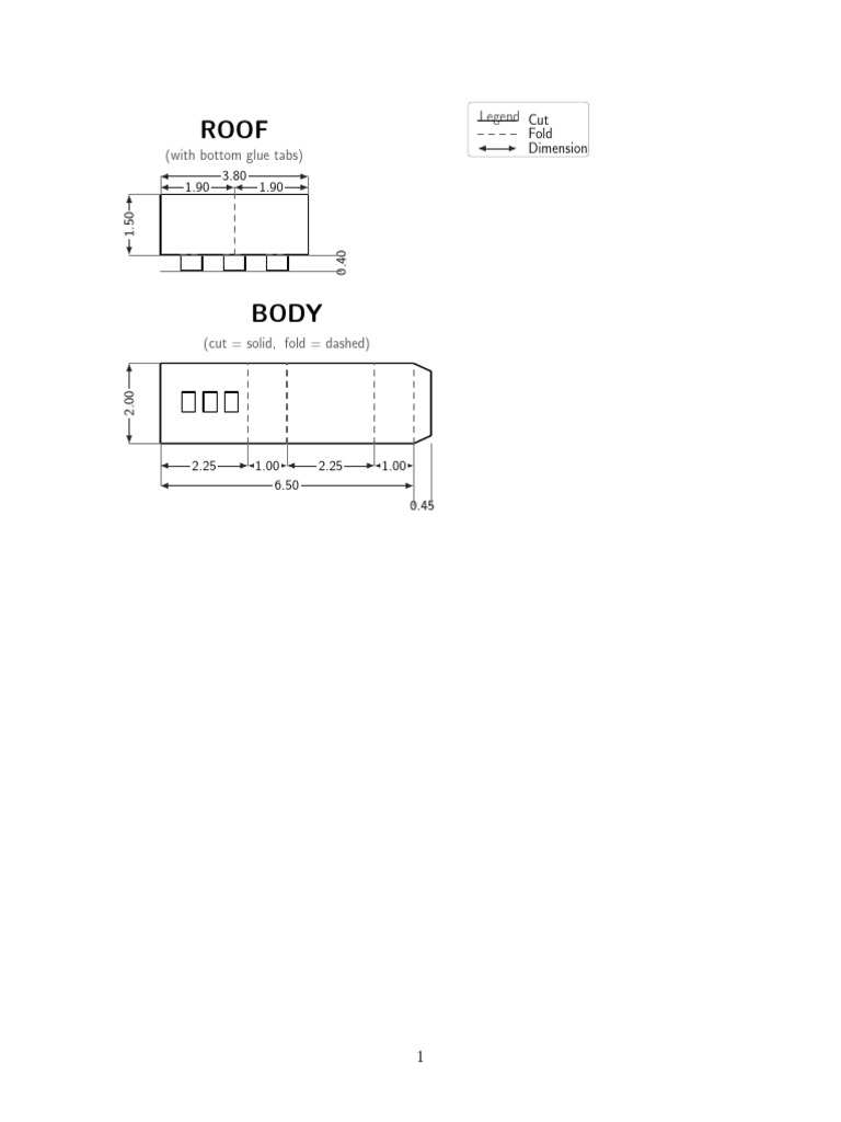 Roof Cut and Fold Dimensions Guide | PDF