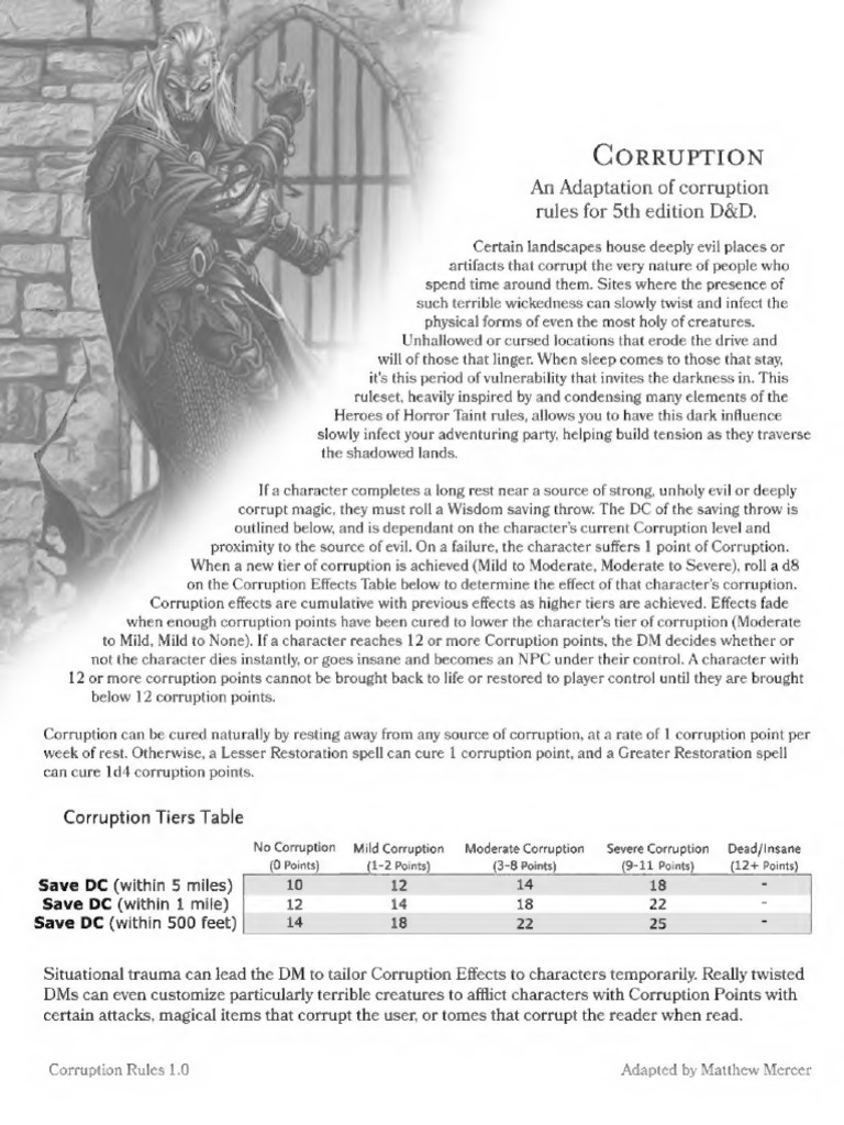 Corruption Rules | PDF | Dungeons & Dragons | Wizards Of The Coast