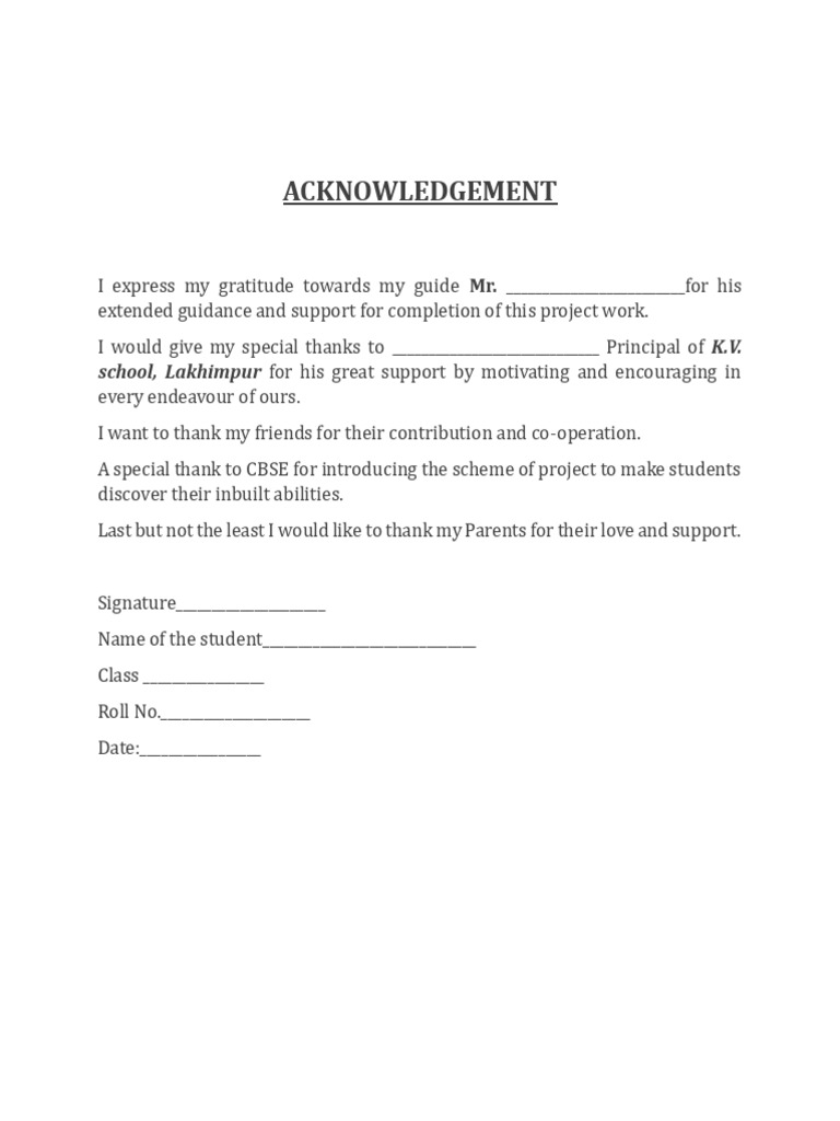 Sample Project Work Acknowledgement-converted | PDF