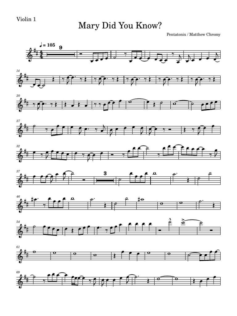 "Mary Did You Know? Violin Sheet Music" | PDF