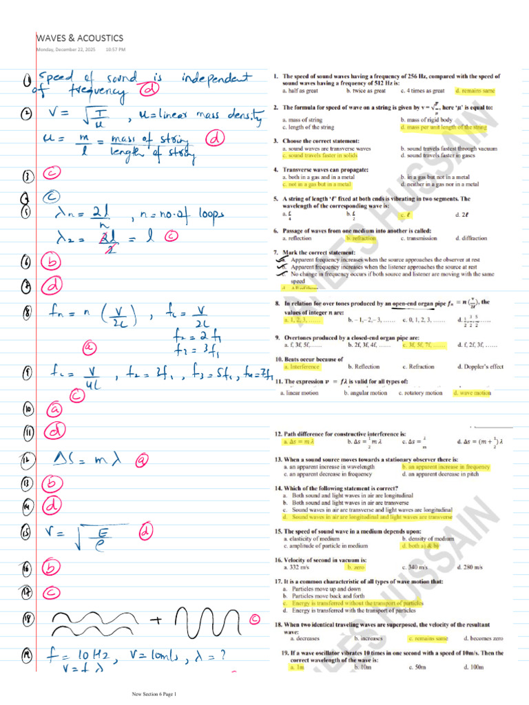 Waves & Acoustics(1-90) | PDF