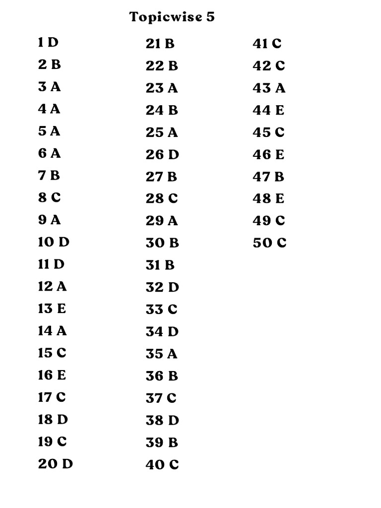 Solve Sheet Topicwise 5 QP 2025 | PDF