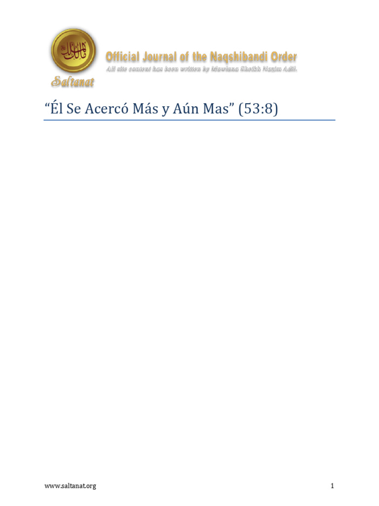 2013-07-16 Él Se Acercó Más y Aún Mas Sh Nzm | PDF | Religiones abrahámicas